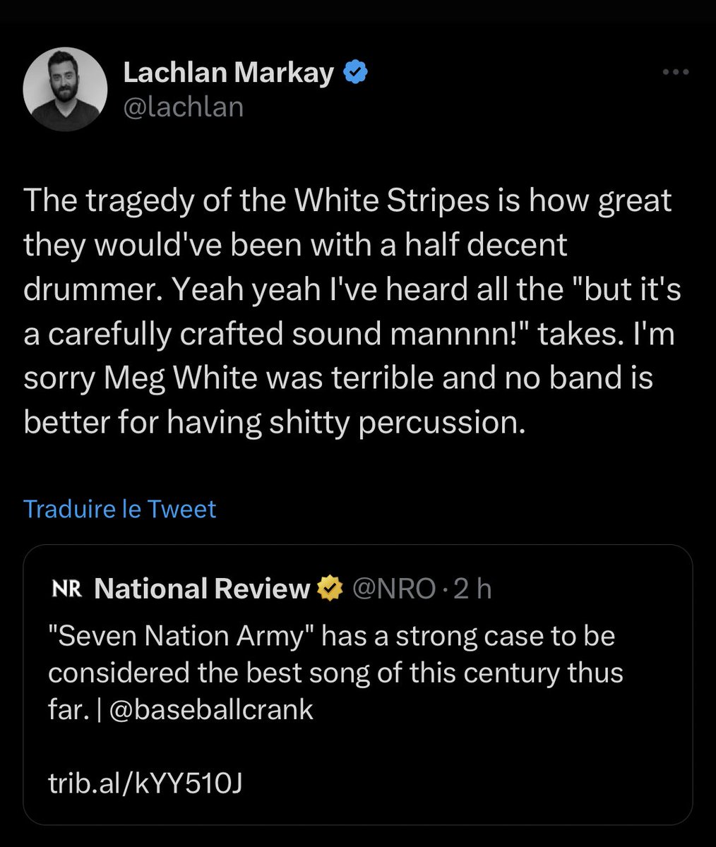 Why do people care what Lachlan Markay thinks about Meg White? – Starcasm