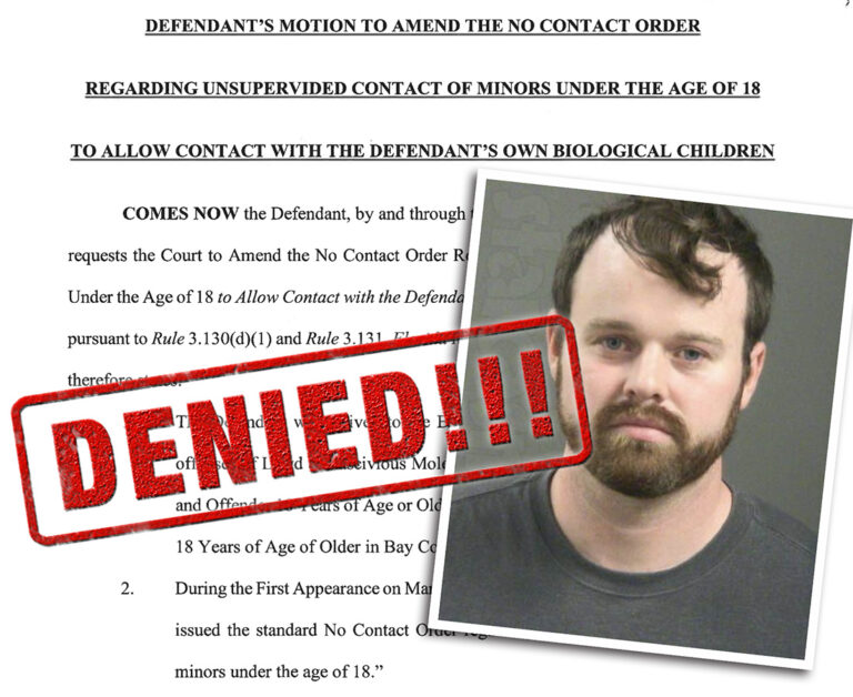 Joseph Duggar’s motion for unsupervised visits with minor kids denied ...